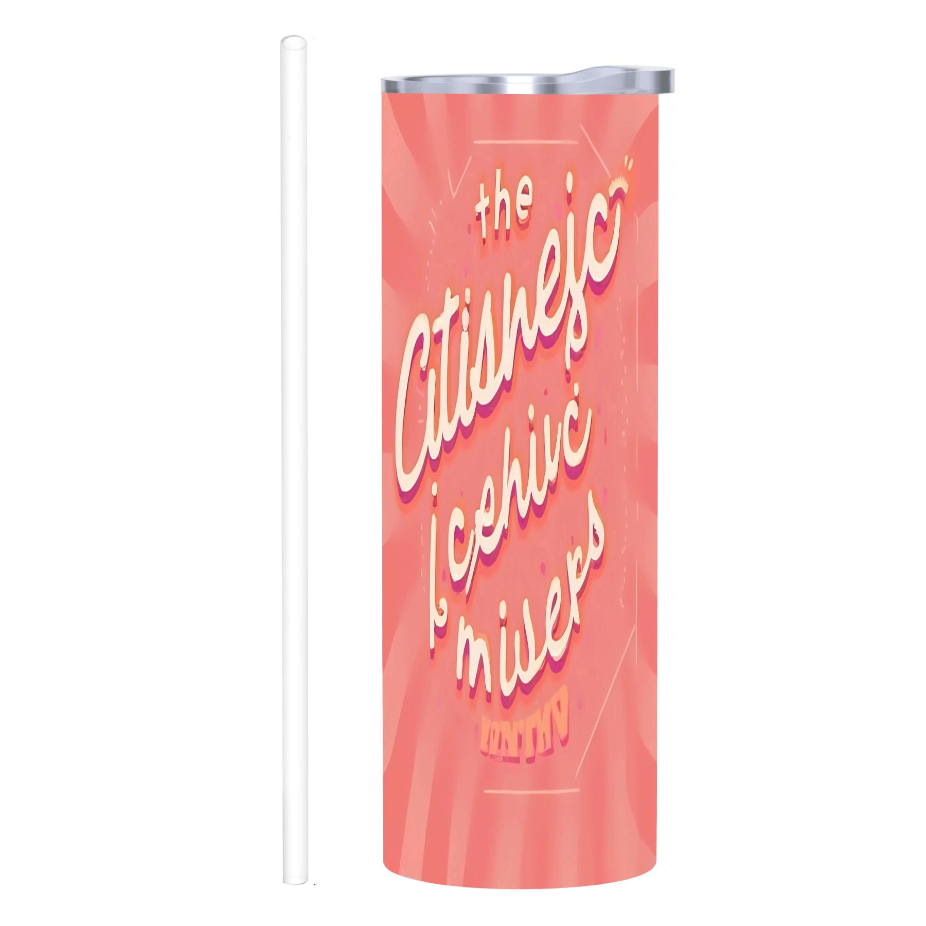 20 oz Stainless Steel Insulated Tumbler - Vibrant Pink Cursive Design ...