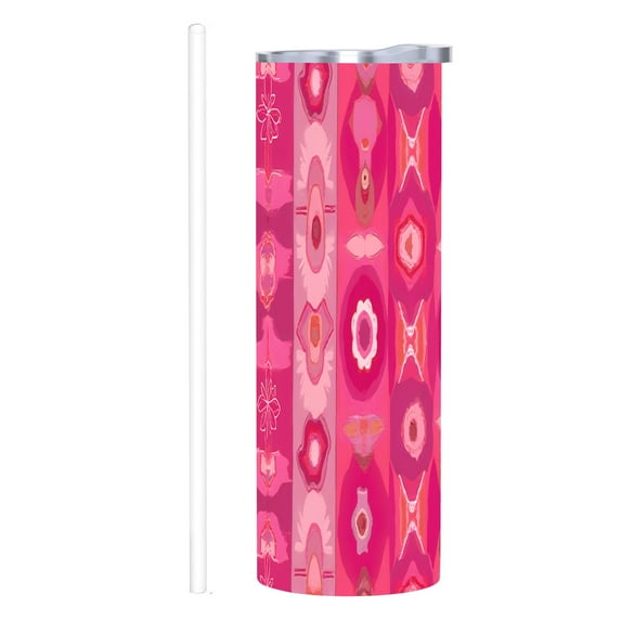 20 oz Stainless Steel Insulated Tumbler - Vibrant Pink & Red Floral ...