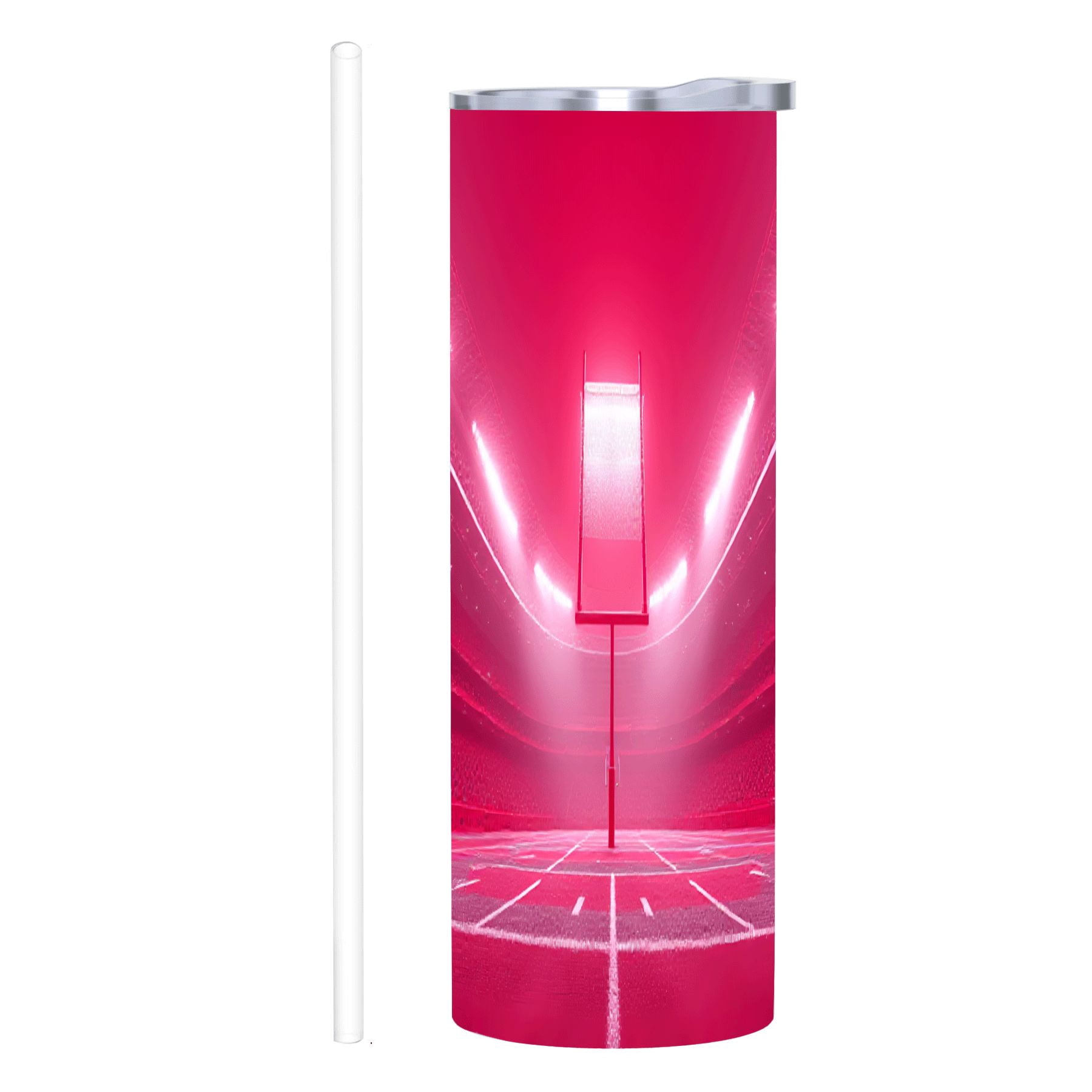 20 oz Stainless Steel Insulated Tumbler - Vibrant Pink & White Abstract ...