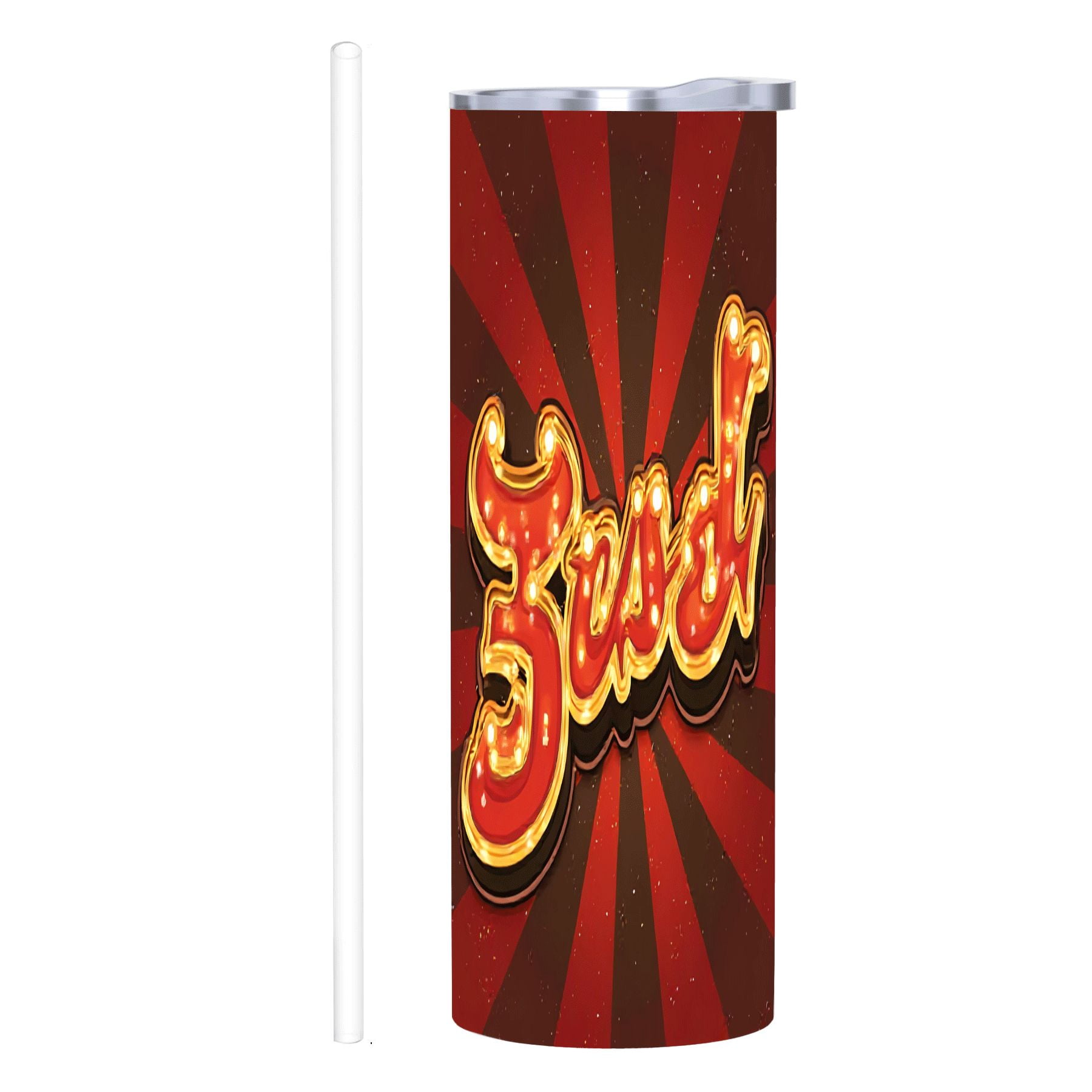 20 oz Stainless Steel Insulated Tumbler - Vibrant Red & Brown Radial ...