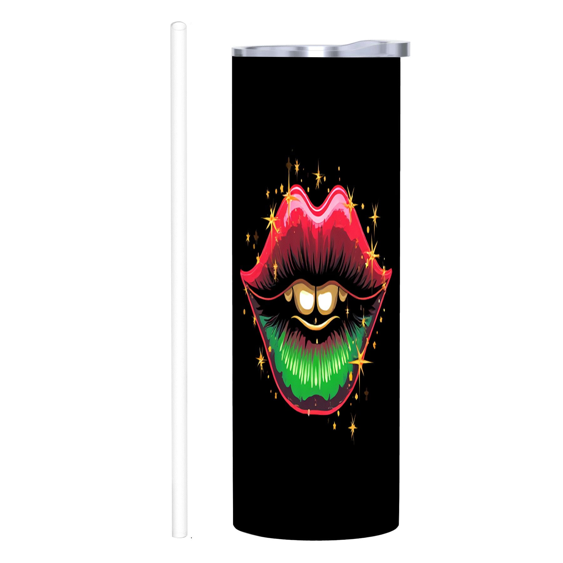 20 oz Stainless Steel Insulated Tumbler - Vibrant Red & Green Lips ...
