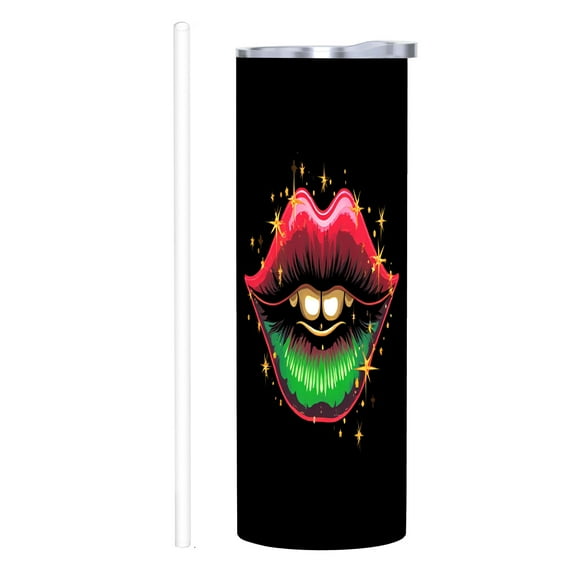 20 oz Stainless Steel Insulated Tumbler - Vibrant Red & Green Lips ...