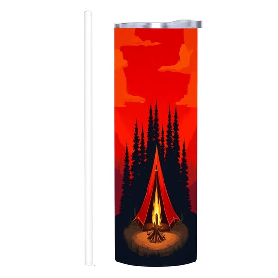 20 oz Stainless Steel Insulated Tumbler - Vibrant Red Tree & Tent ...