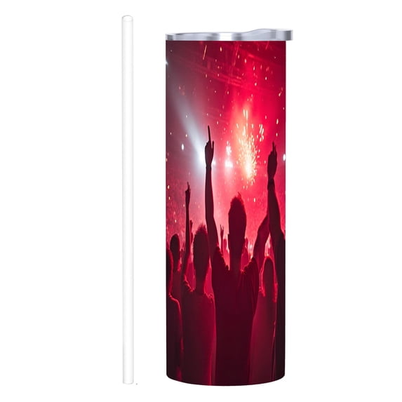 20 oz Stainless Steel Insulated Tumbler - Vibrant Red & White Graphic ...