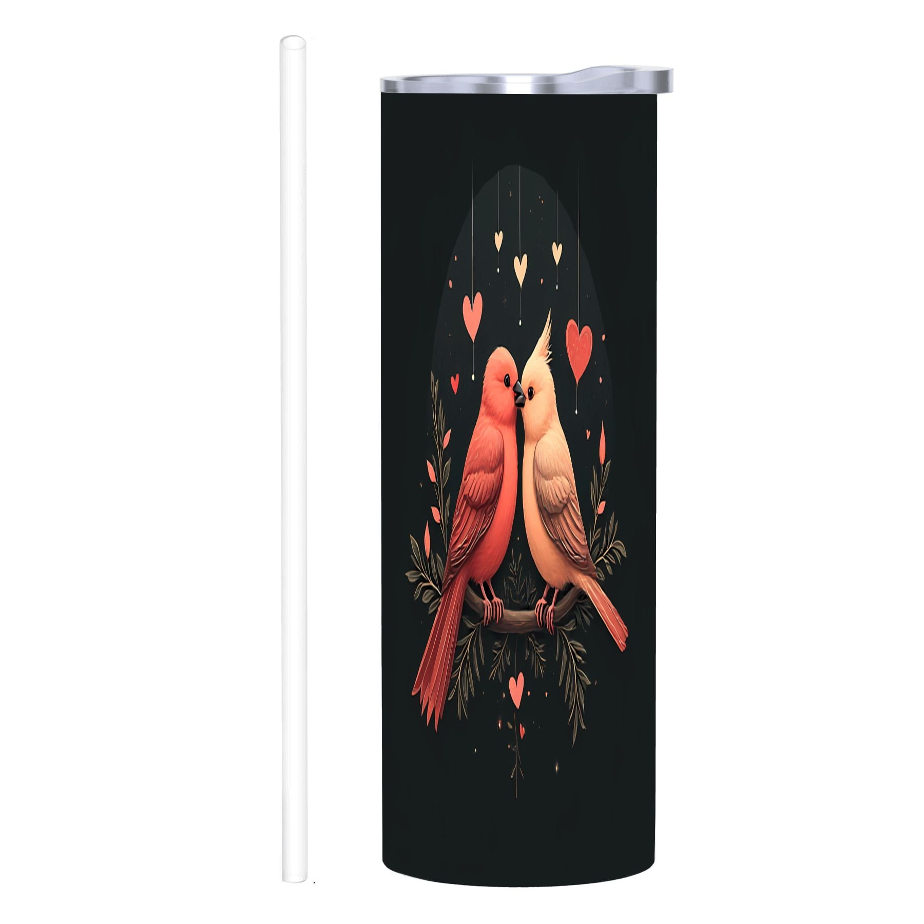 20 oz Stainless Steel Insulated Tumbler - Vibrant Red & Yellow Birds ...
