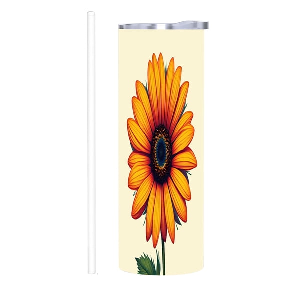 20 oz Stainless Steel Insulated Tumbler - Vibrant Sunflower Design with ...