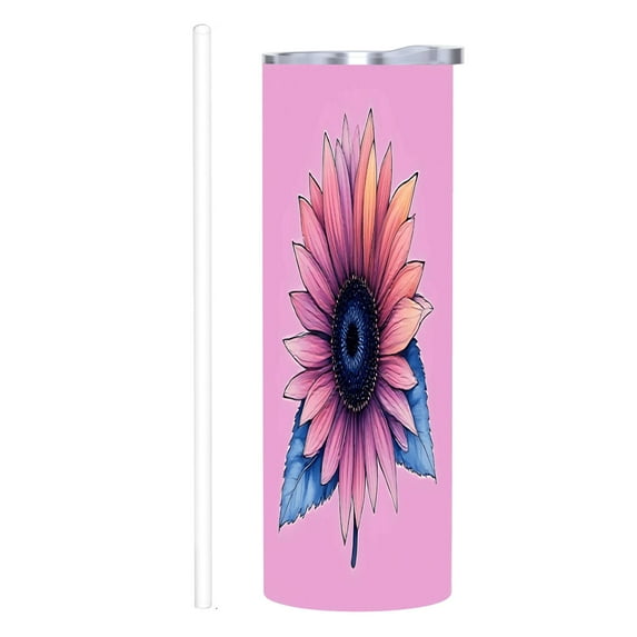 20 oz Stainless Steel Insulated Tumbler - Vibrant Sunflower Design with ...