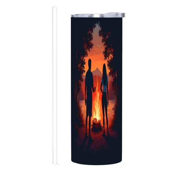 20 oz Stainless Steel Insulated Tumbler - Vibrant Sunset Campfire ...
