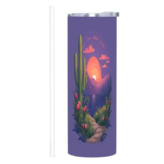 20 oz Stainless Steel Insulated Tumbler - Vibrant Sunset Desert Design ...