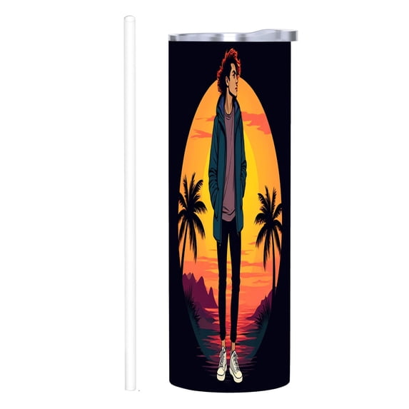 20 oz Stainless Steel Insulated Tumbler - Vibrant Sunset Design with ...