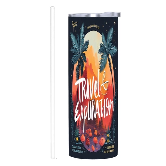 20 oz Stainless Steel Insulated Tumbler - Vibrant Sunset Design with ...