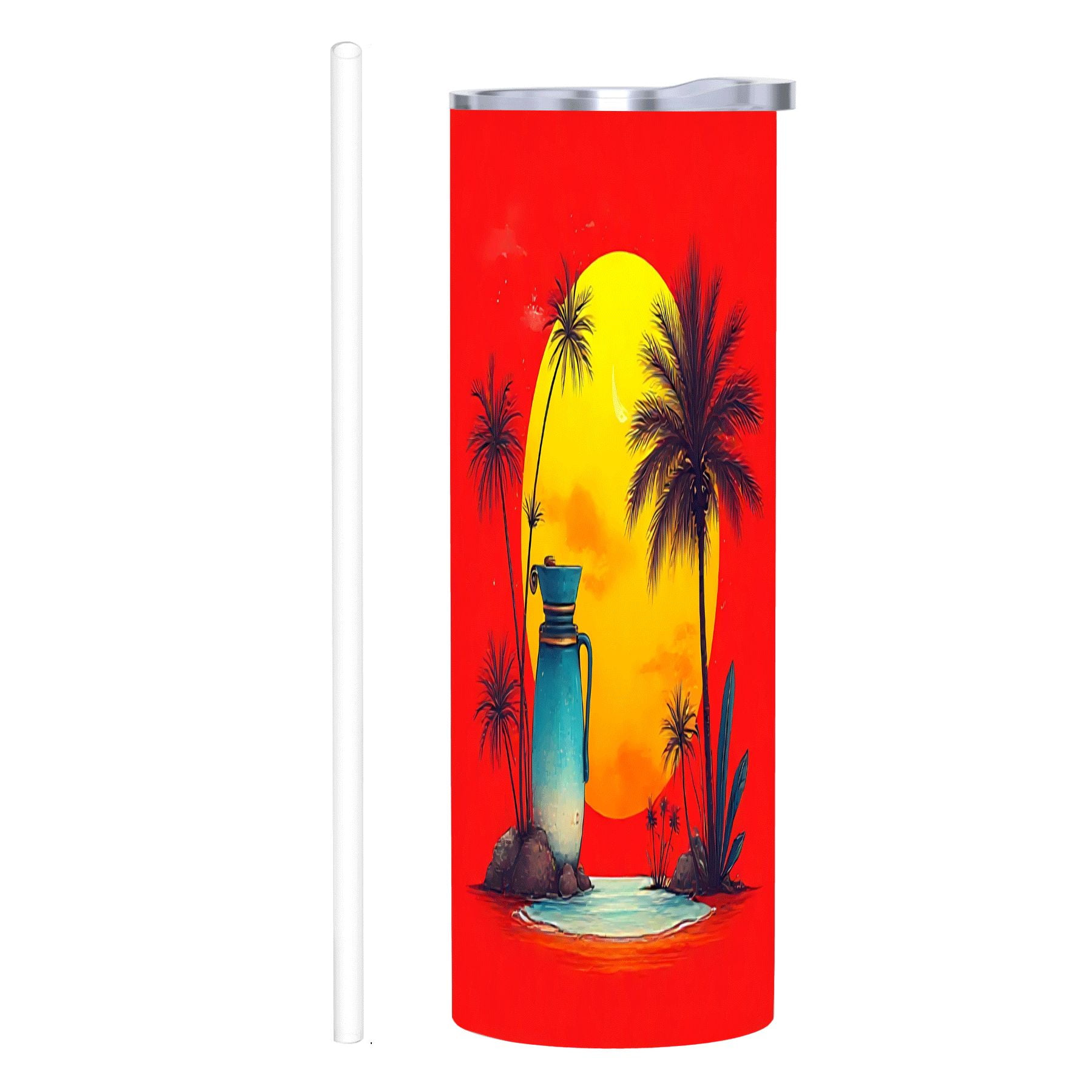 20 oz Stainless Steel Insulated Tumbler - Vibrant Sunset Design with ...
