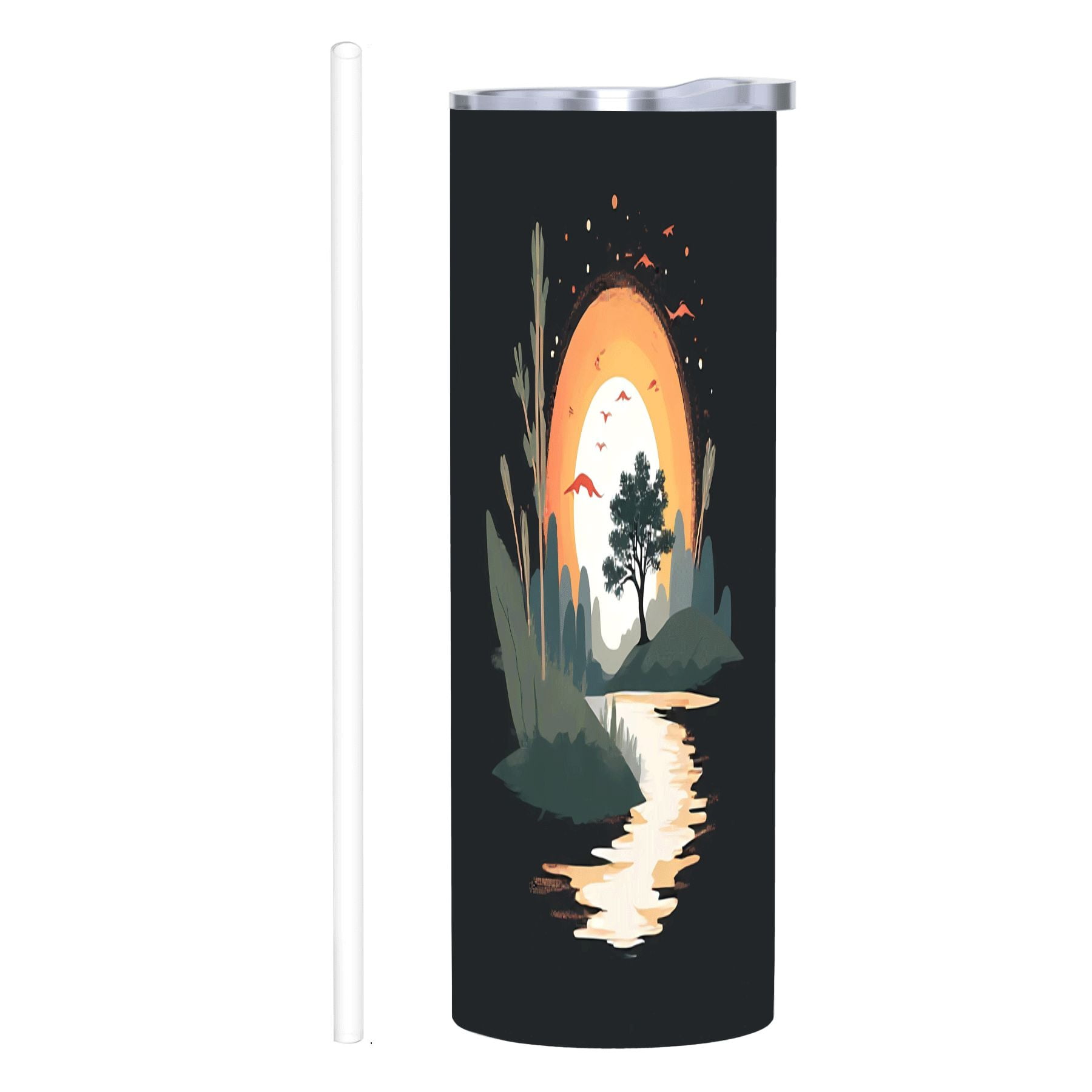 20 oz Stainless Steel Insulated Tumbler - Vibrant Sunset Landscape ...