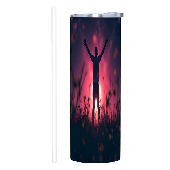 20 oz Stainless Steel Insulated Tumbler - Vibrant Sunset Silhouette ...