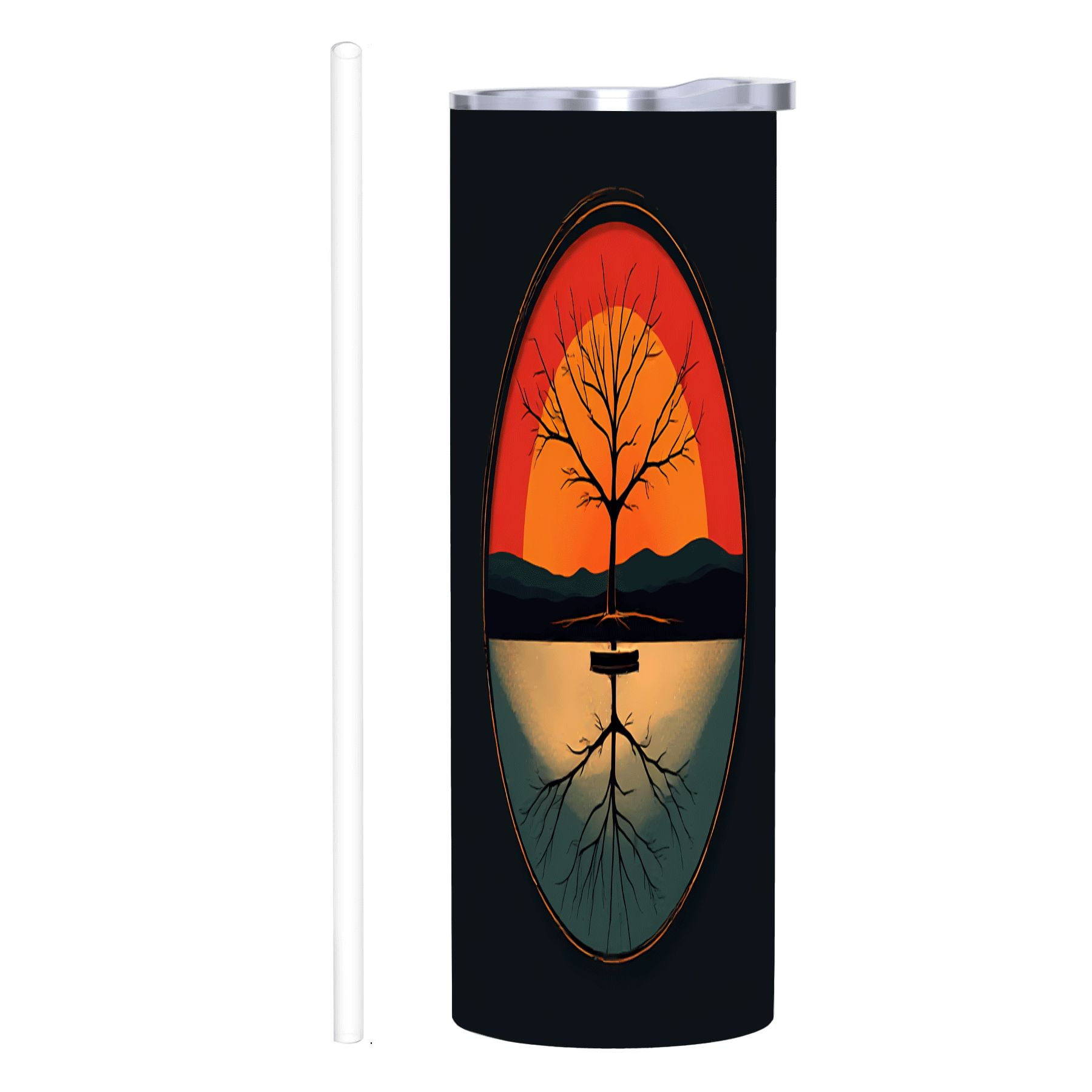 20 oz Stainless Steel Insulated Tumbler - Vibrant Sunset Tree ...