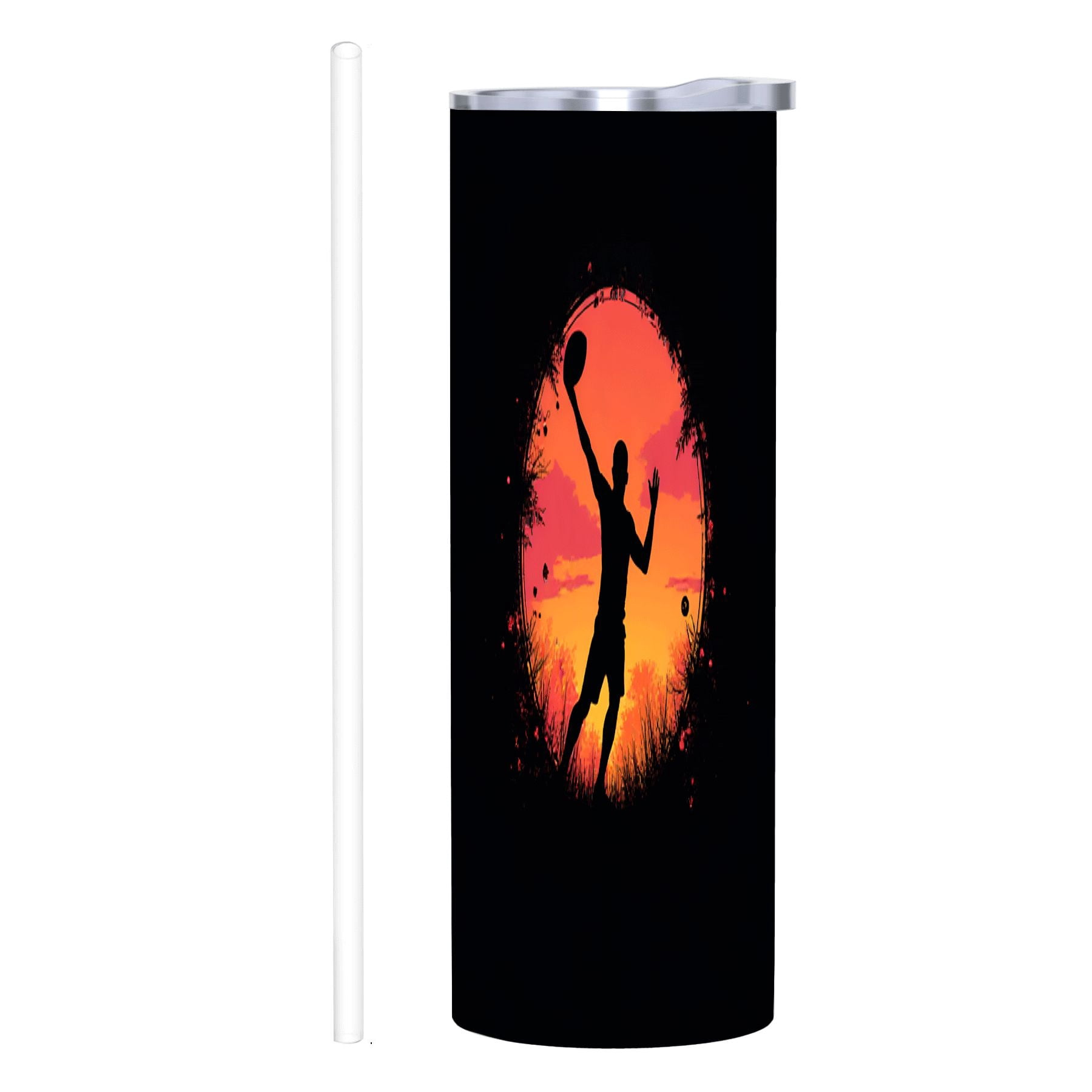 20 oz Stainless Steel Insulated Tumbler - Vibrant Tennis Silhouette ...