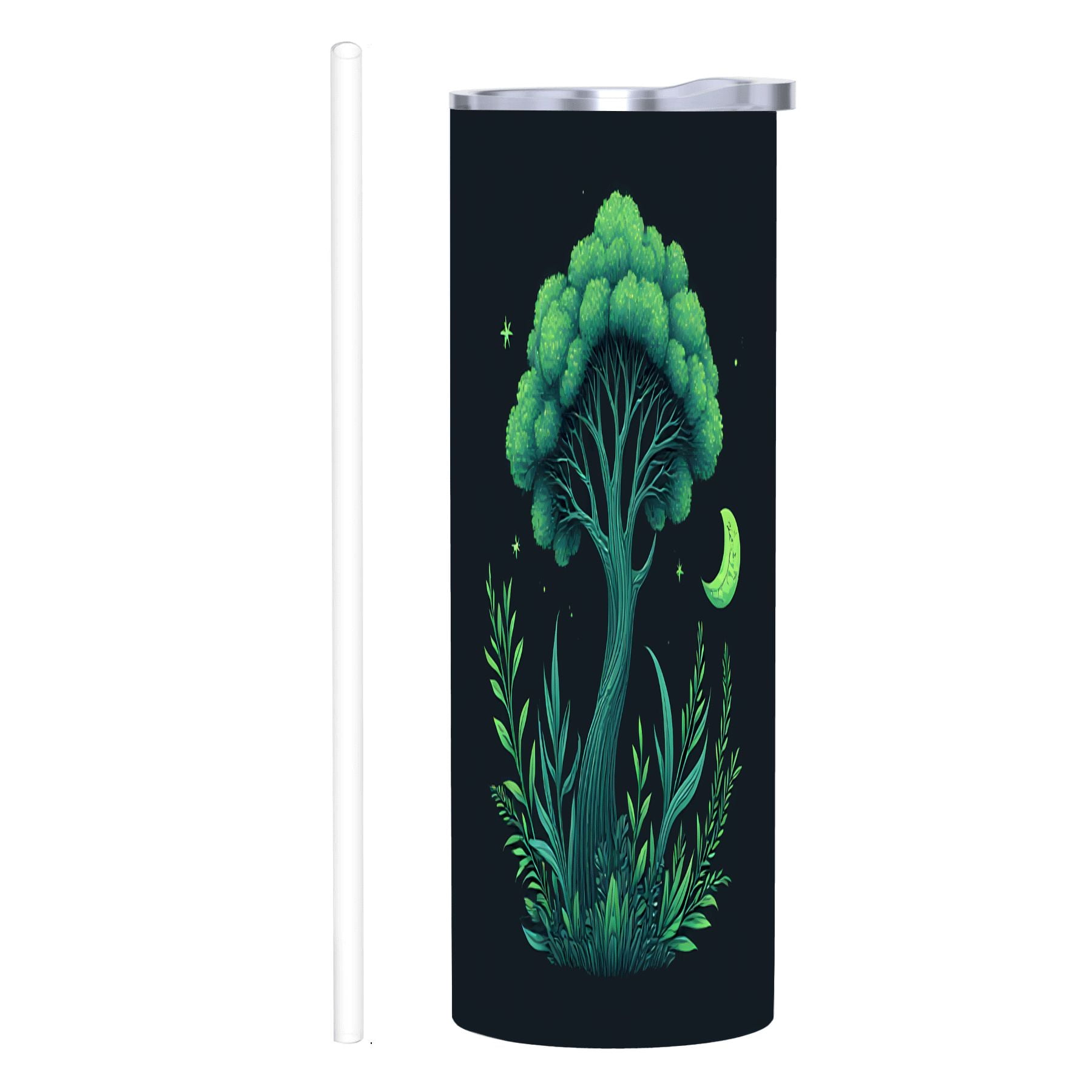 20 oz Stainless Steel Insulated Tumbler - Vibrant Tree & Plant Design ...