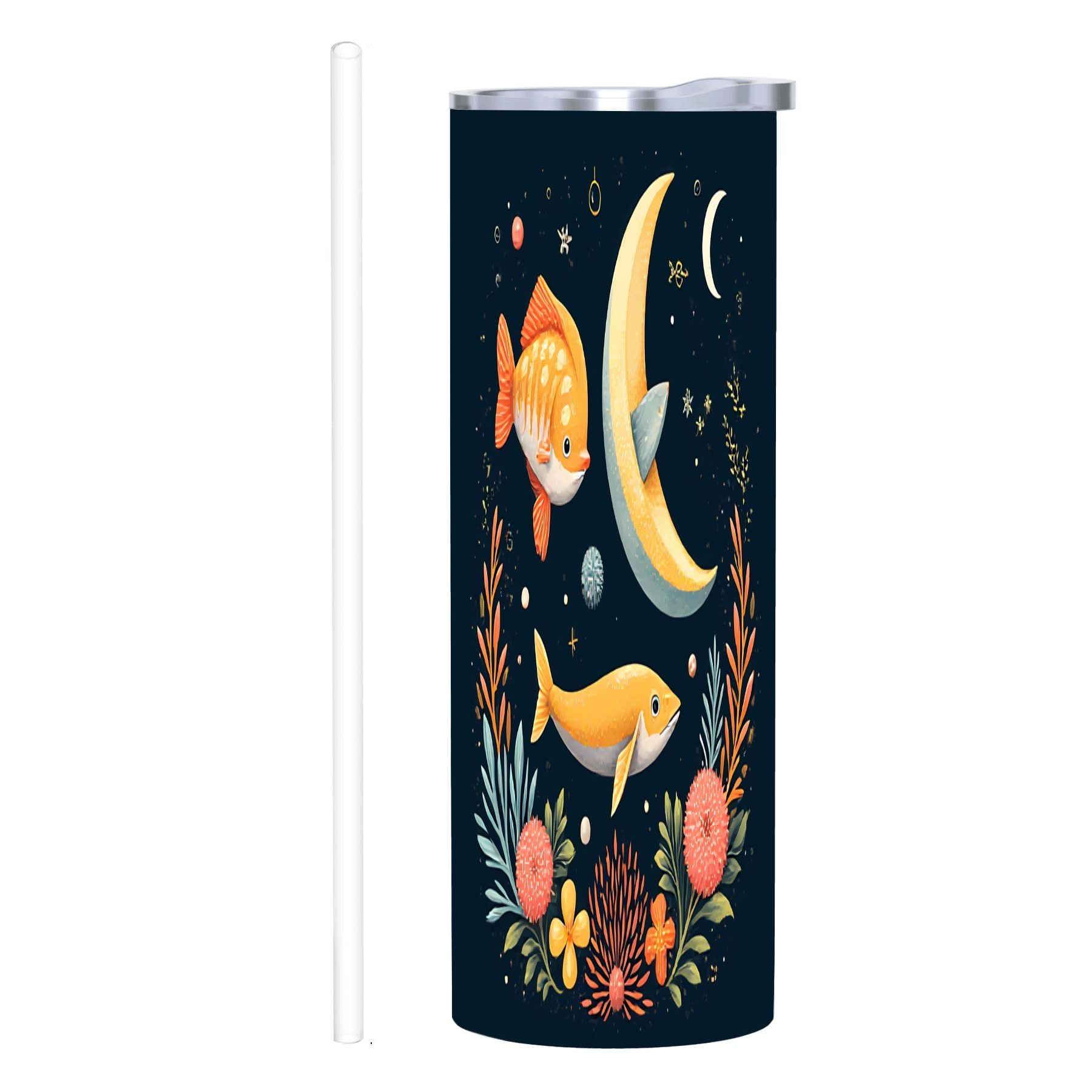 20 oz Stainless Steel Insulated Tumbler - Vibrant Underwater Scene with ...