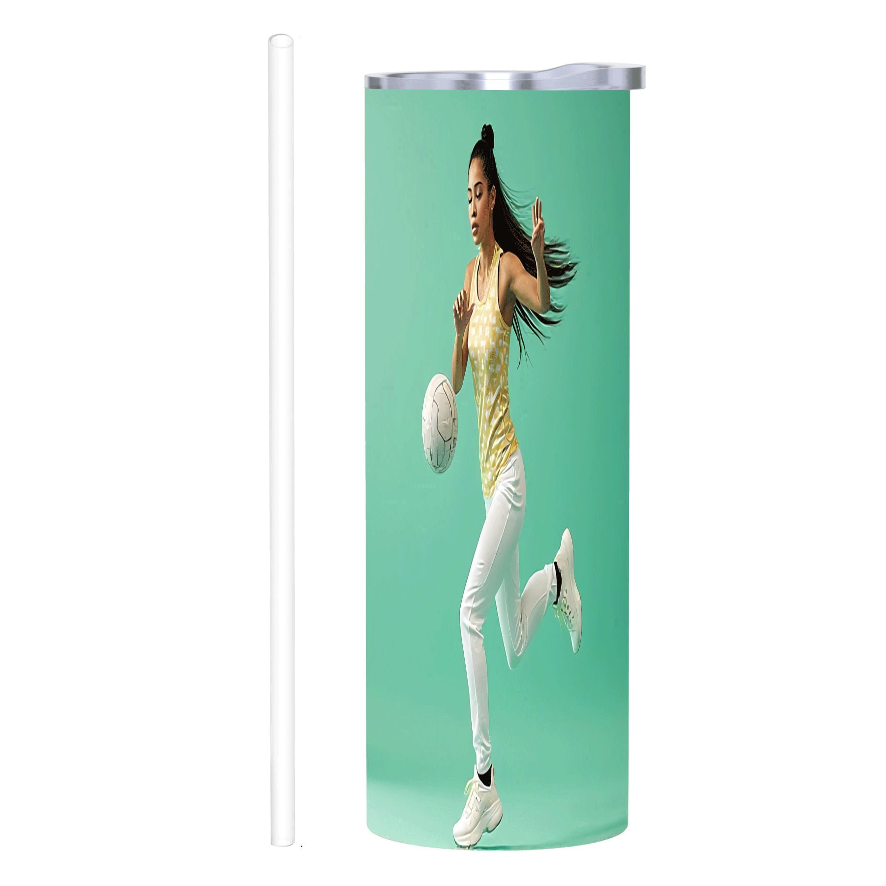 20 oz Stainless Steel Insulated Tumbler - Vibrant Woman Running with ...
