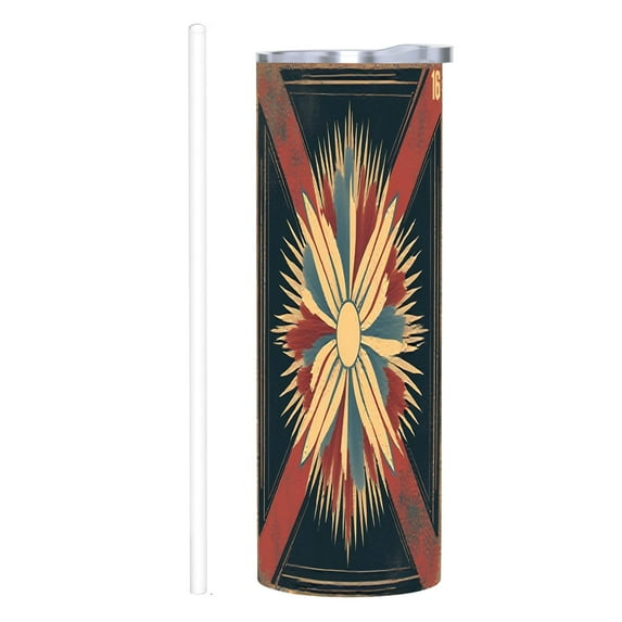 20 oz Stainless Steel Insulated Tumbler - Vibrant Yellow Flower Design ...