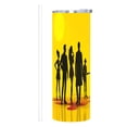 20 oz Stainless Steel Insulated Tumbler - Vibrant Yellow with Stylized ...