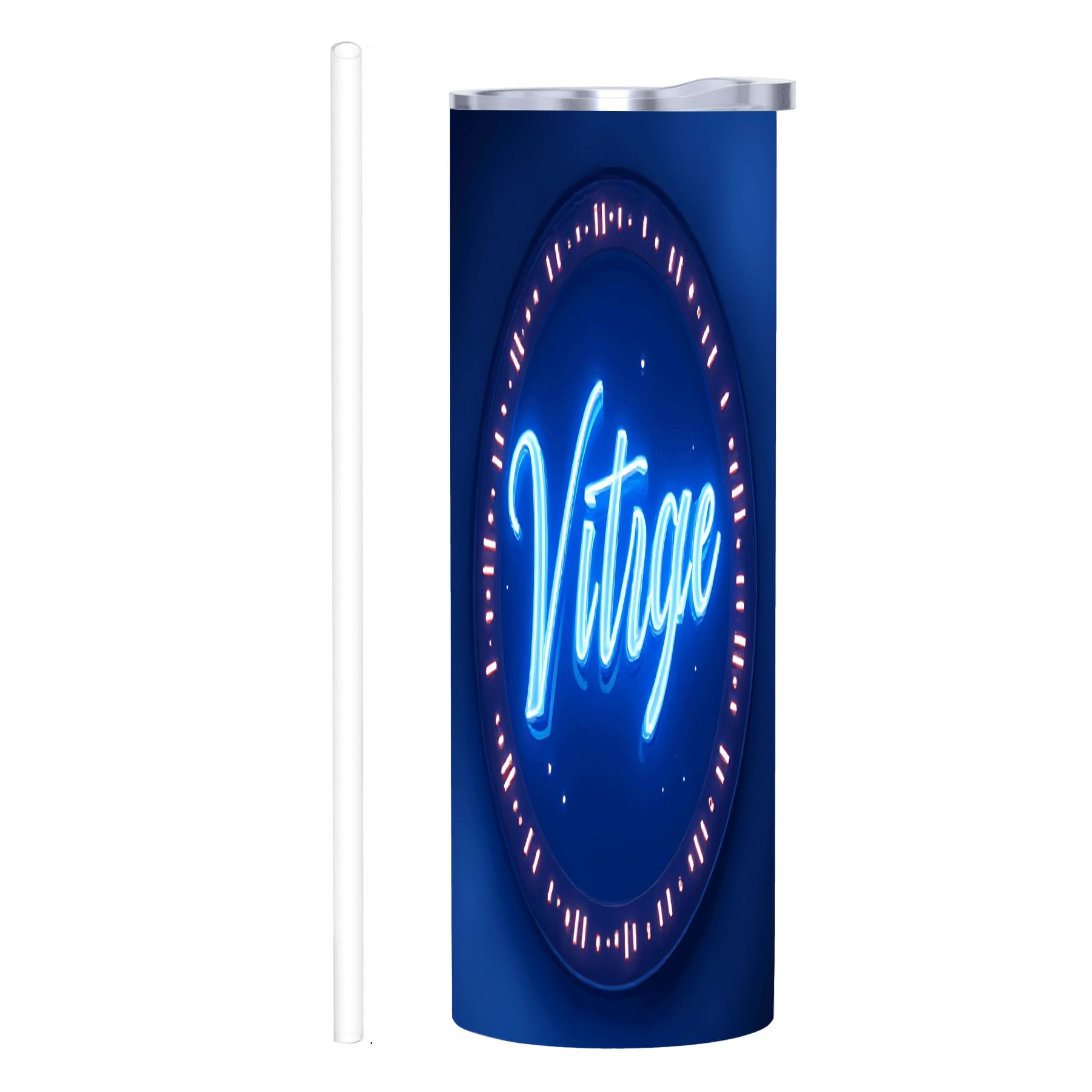 20 oz Stainless Steel Insulated Tumbler - Vintage Neon Design with ...