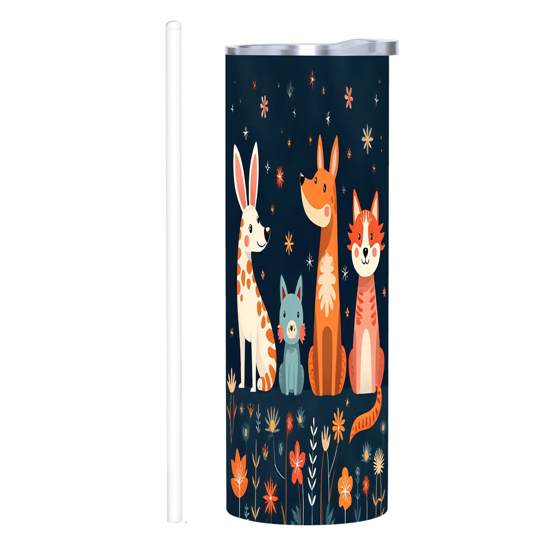 20 oz Stainless Steel Insulated Tumbler - Whimsical Animal Design with ...