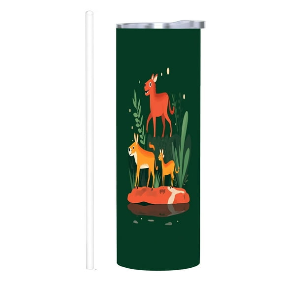 20 oz Stainless Steel Insulated Tumbler - Whimsical Animal Island ...