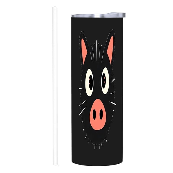 20 oz Stainless Steel Insulated Tumbler - Whimsical Cartoon Animal Face ...