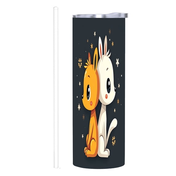 20 oz Stainless Steel Insulated Tumbler - Whimsical Cartoon Animals ...