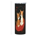 20 oz Stainless Steel Insulated Tumbler - Whimsical Cartoon Cats on Red ...