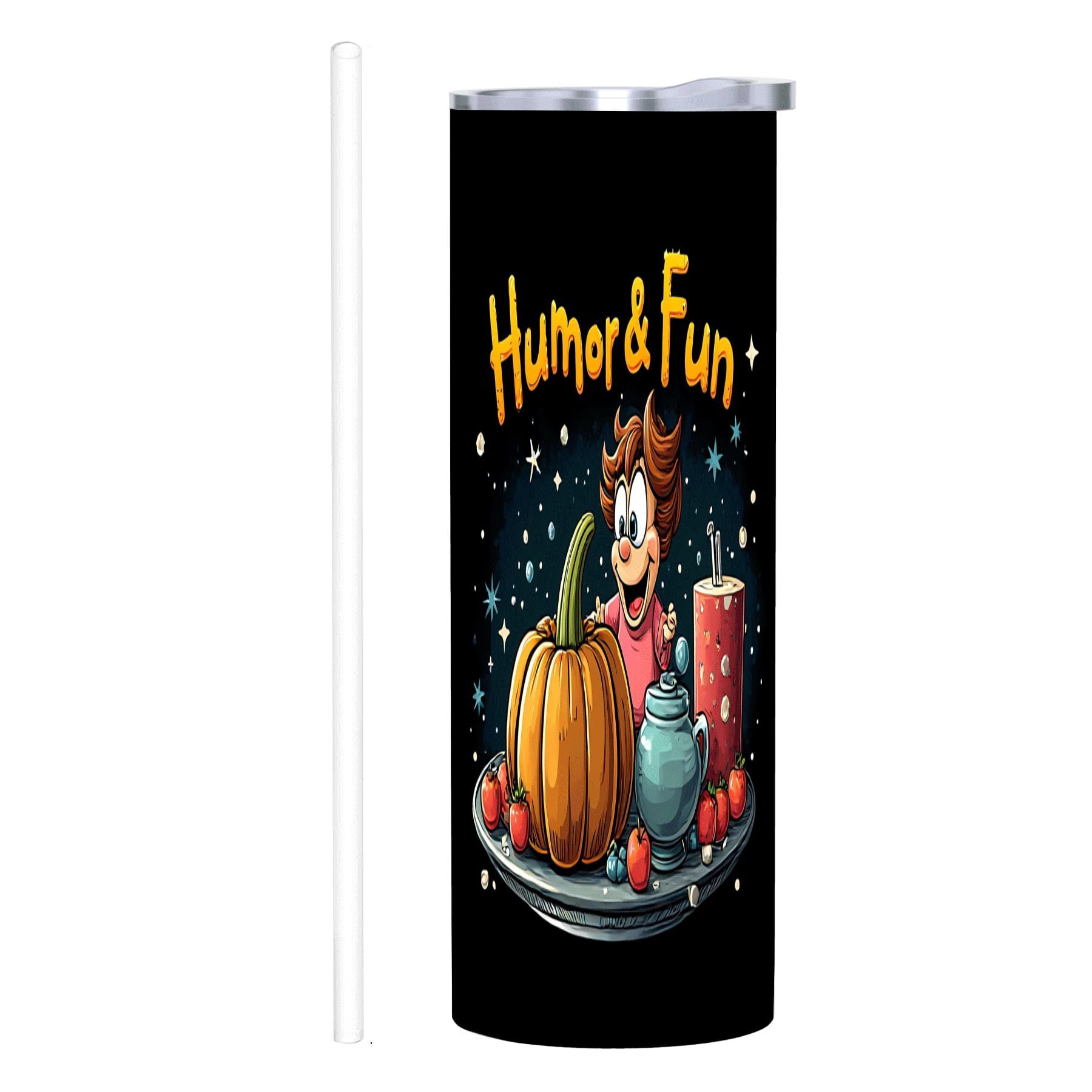 20 oz Stainless Steel Insulated Tumbler - Whimsical Cartoon Design with ...