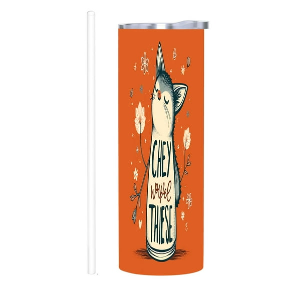 20 oz Stainless Steel Insulated Tumbler - Whimsical Cat Design with ...