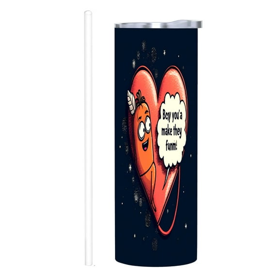 20 oz Stainless Steel Insulated Tumbler - Whimsical Dark Blue Design ...