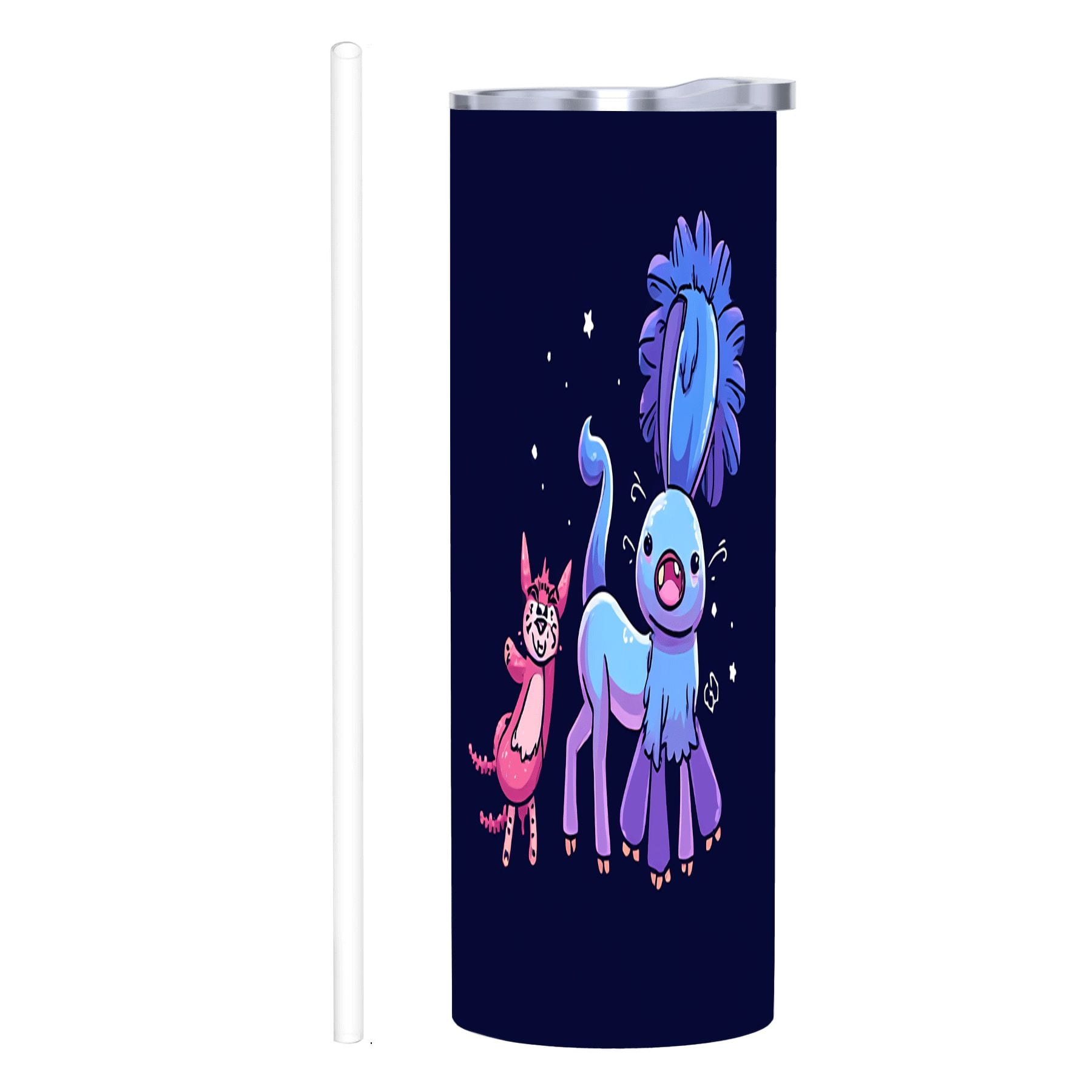 20 oz Stainless Steel Insulated Tumbler - Whimsical Dark Blue Design ...