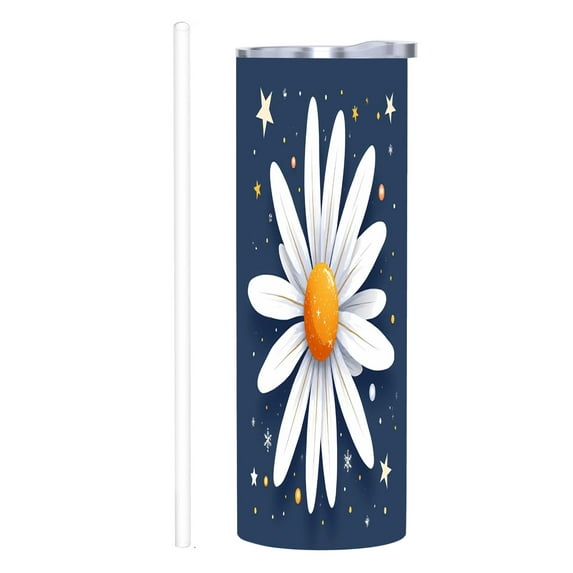 20 oz Stainless Steel Insulated Tumbler - Whimsical Design with Orange ...