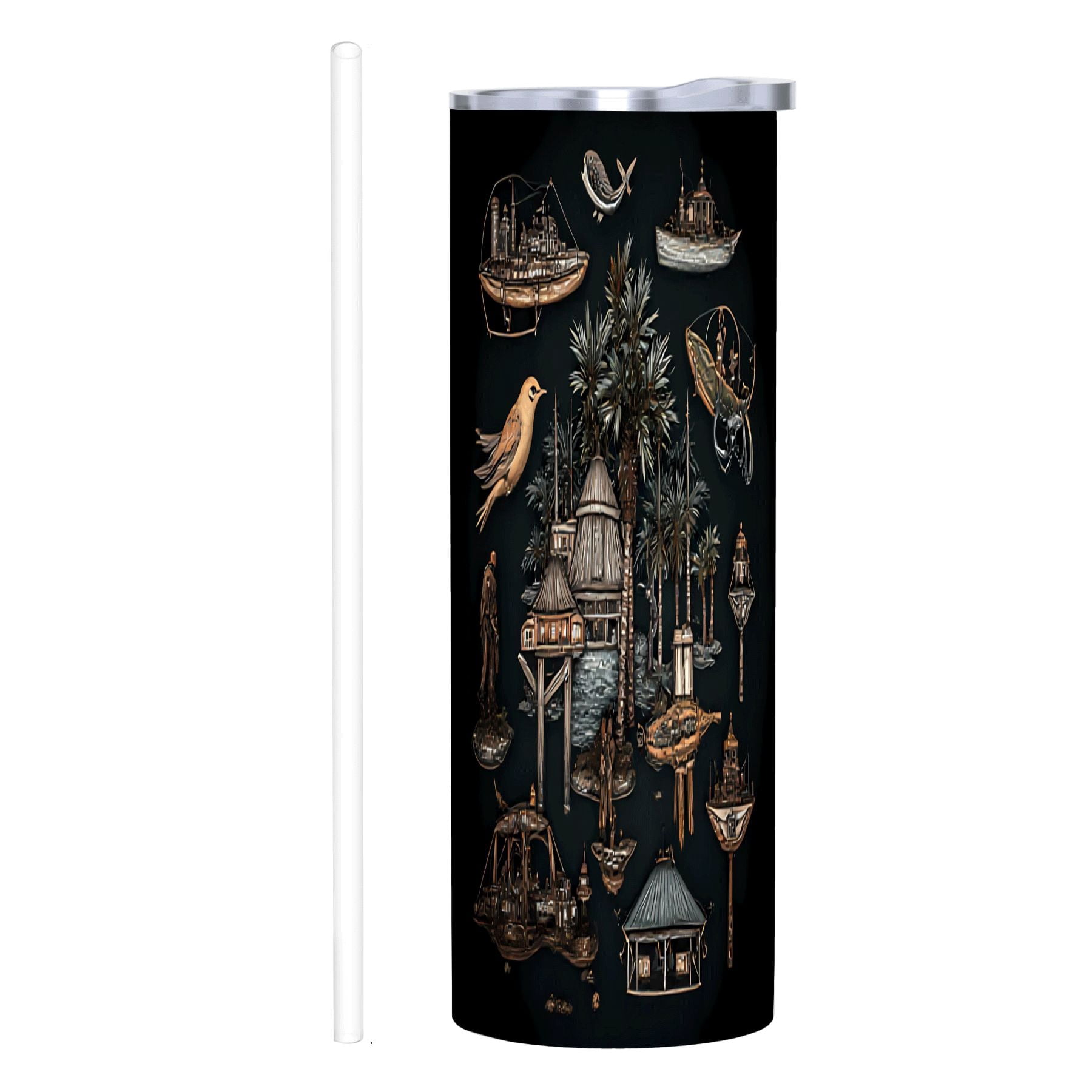 20 oz Stainless Steel Insulated Tumbler - Whimsical Floating Structures ...