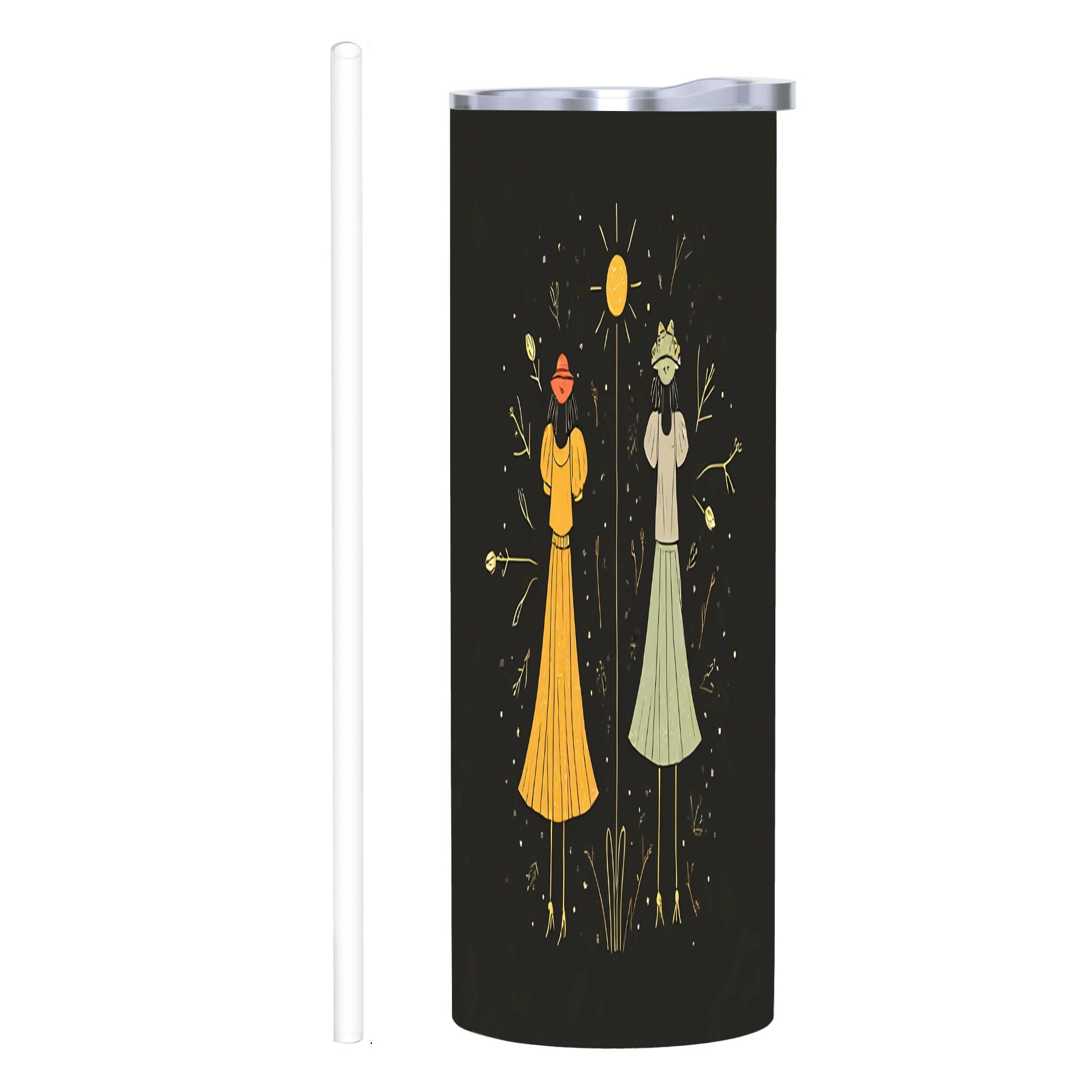 20 oz Stainless Steel Insulated Tumbler - Whimsical Floral Design with ...