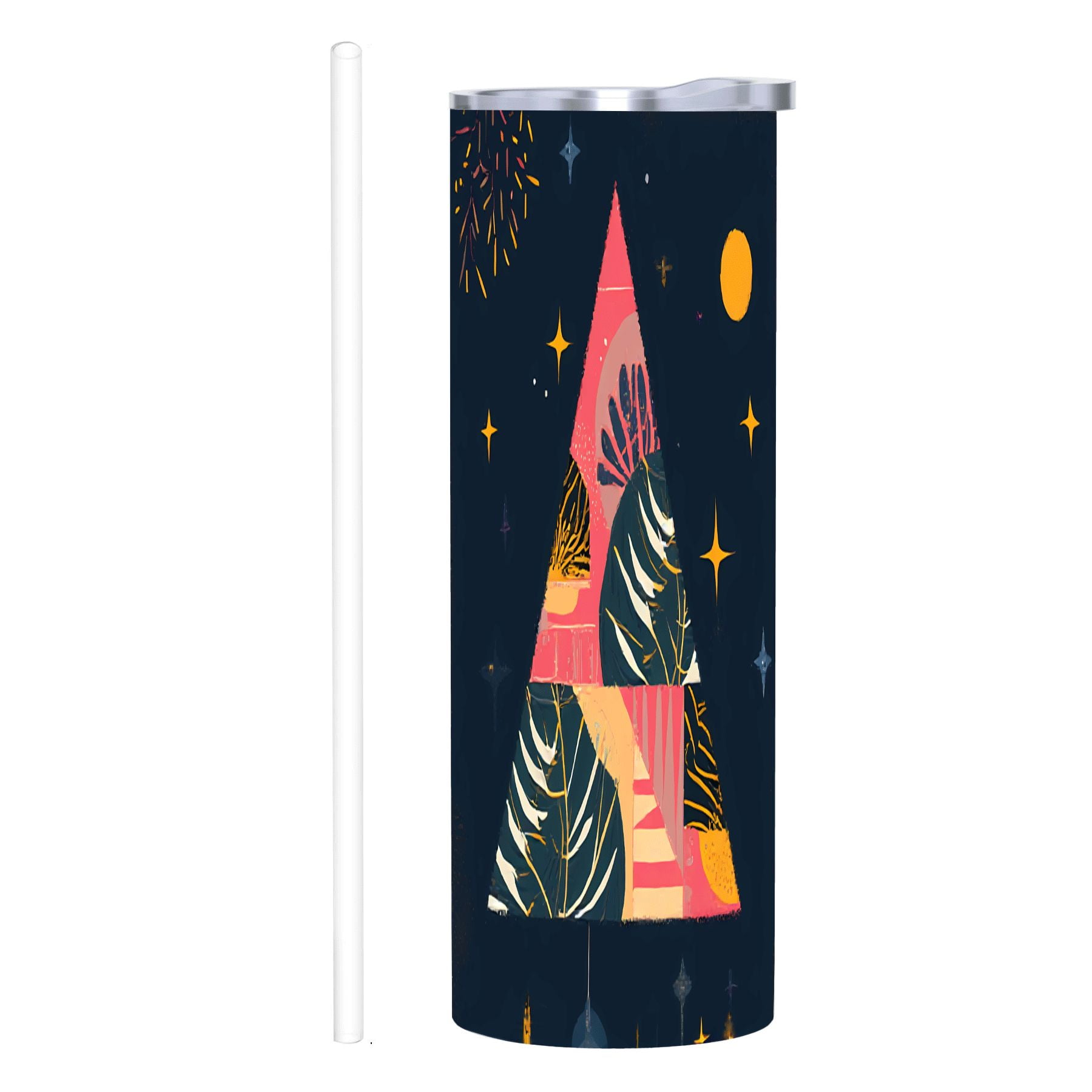 20 oz Stainless Steel Insulated Tumbler - Whimsical Geometric Design ...