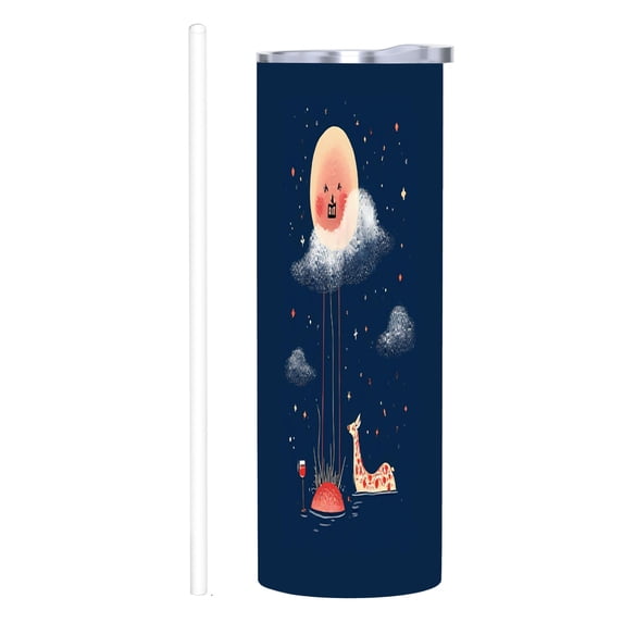 20 oz Stainless Steel Insulated Tumbler - Whimsical Giraffe & Moon ...