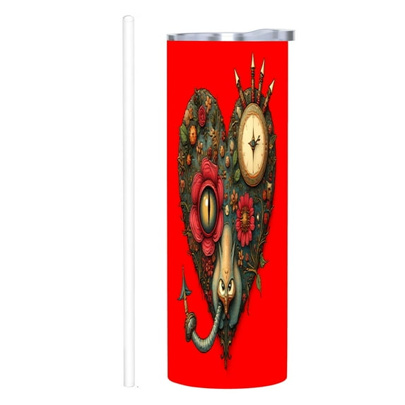 20 oz Stainless Steel Insulated Tumbler - Whimsical Heart Design with ...