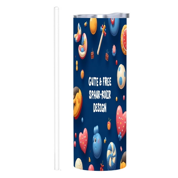 20 oz Stainless Steel Insulated Tumbler - Whimsical Heart & Star Design ...