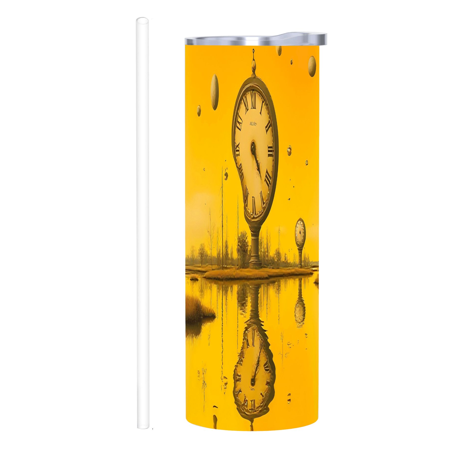 20 oz Stainless Steel Insulated Tumbler - Whimsical Melting Clock ...
