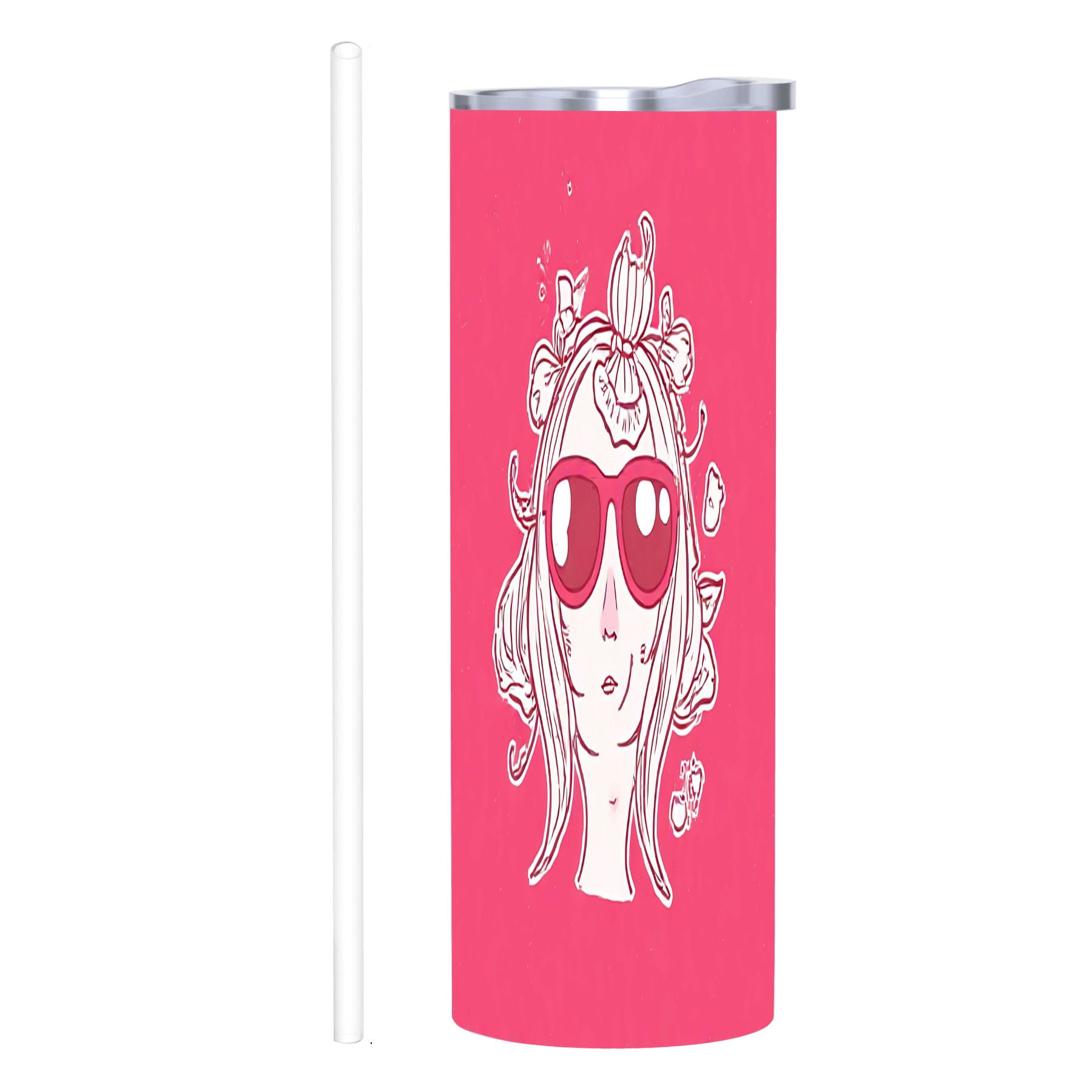 20 oz Stainless Steel Insulated Tumbler - Whimsical Pink Design with ...