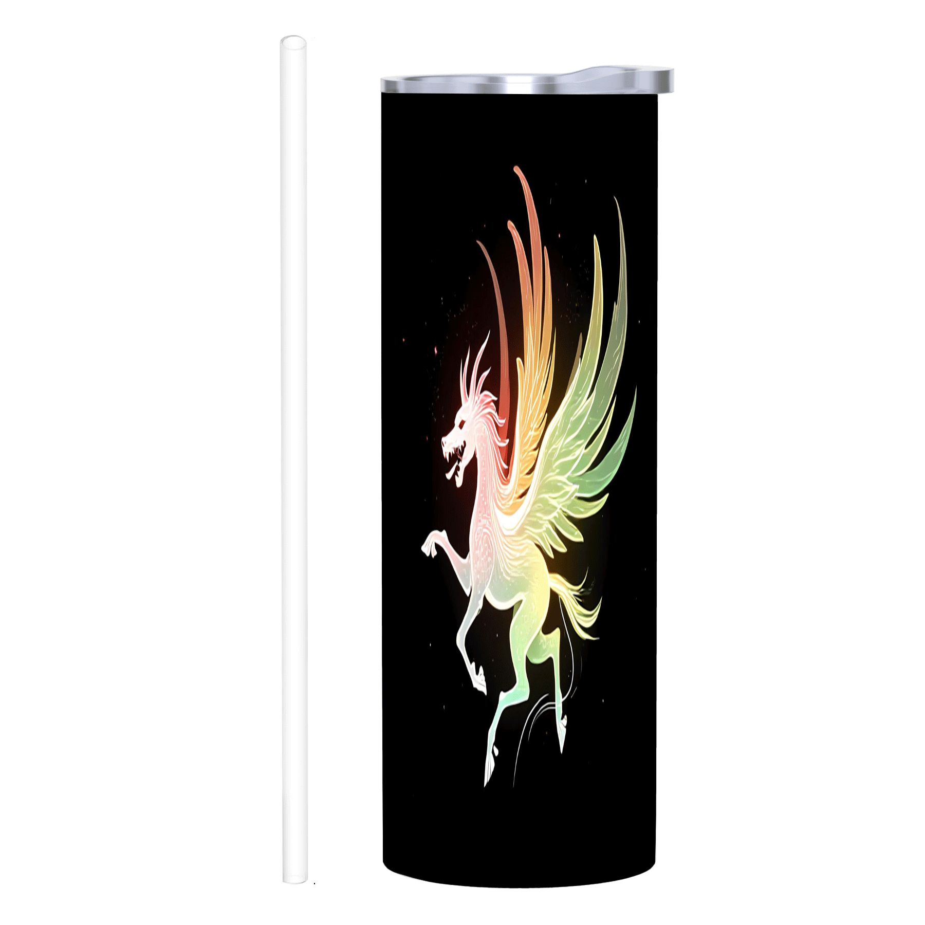 20 oz Stainless Steel Insulated Tumbler - Whimsical Winged Horse Design ...