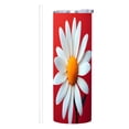 20 oz Stainless Steel Insulated Tumbler - White Daisy Design with ...