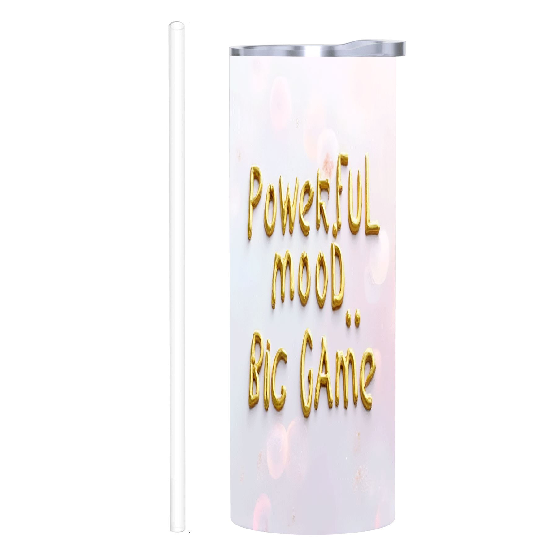 20 oz Stainless Steel Insulated Tumbler - White with Pink & Orange Dots ...