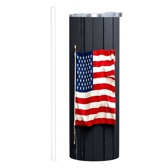 20 oz Stainless Steel Insulated Tumbler with American Flag Design Lids ...