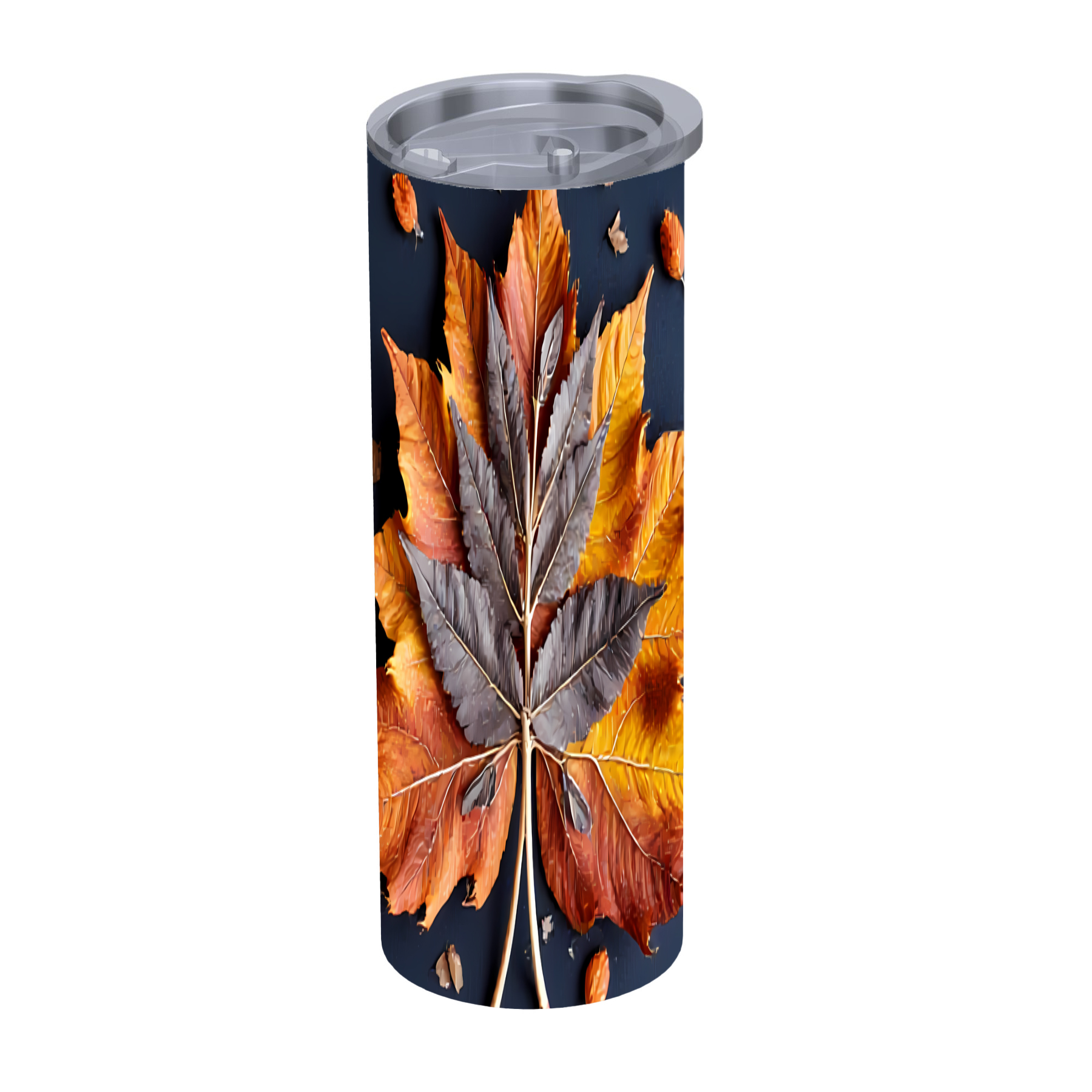20 oz Stainless Steel Insulated Tumbler with Autumn Leaves Design ...