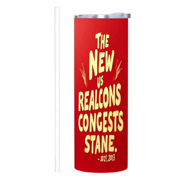 20 oz Stainless Steel Insulated Tumbler with Bold Yellow Text Design ...